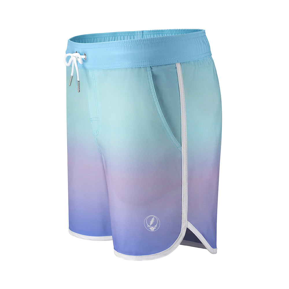 Grateful Dead | Miracle Fit Swim Trunks | Stealie Gradient Light Blue ...