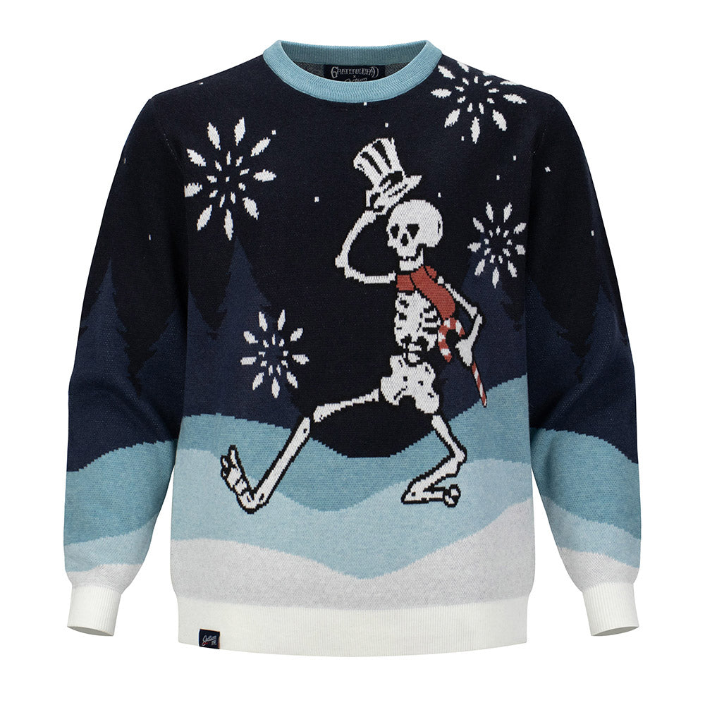 Grateful Dead | Crewneck Holiday Sweater | Winter Dancing Skeleton ...