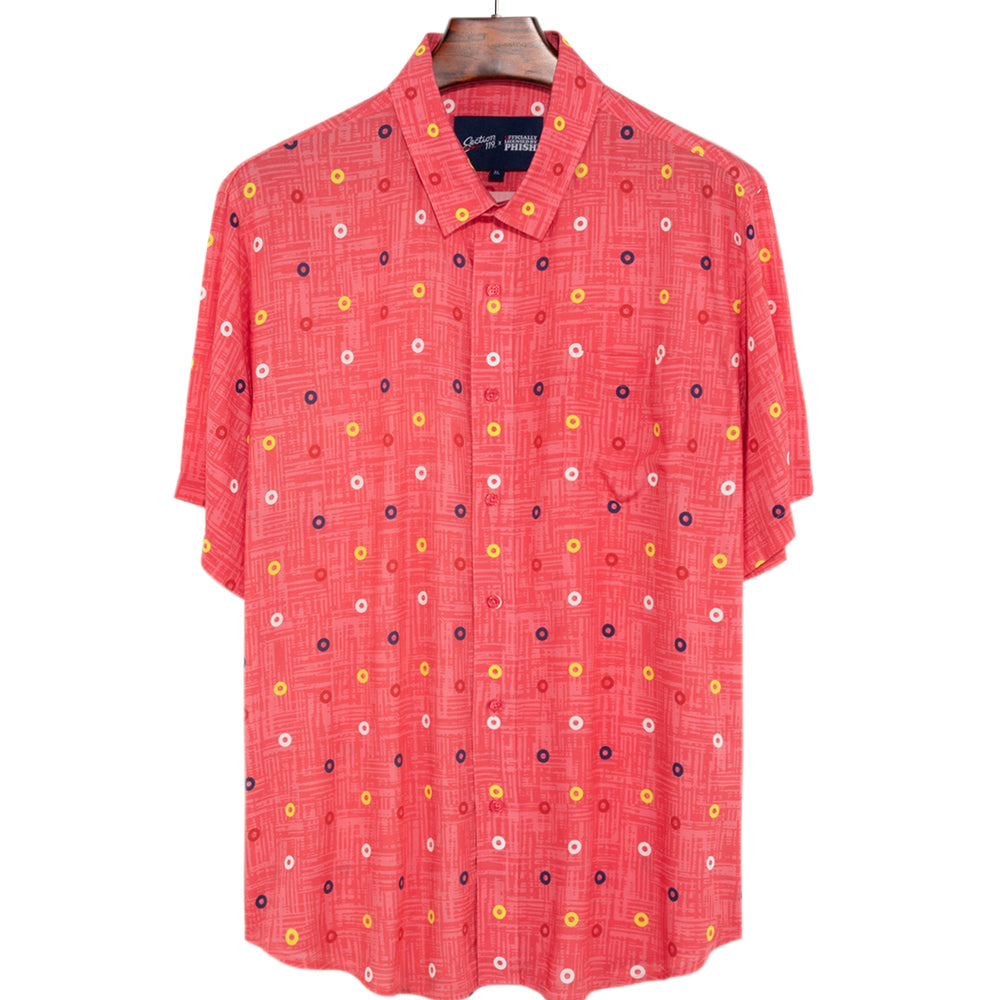 Phish | Relaxed Short Sleeve Button Down | All Over Donut Red – Section 119